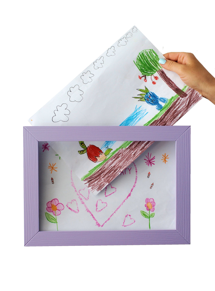 Ramka Na Rysunki Dziecka A4 Z Pojemnikiem Prace 3D BEZ SZYBKI Fioletowy ...