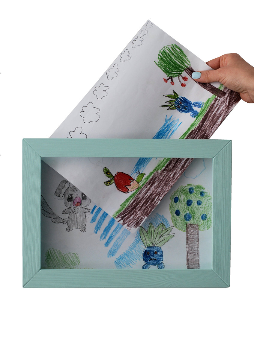 Ramka na rysunki dziecka ramki na dziecięcą sztukę MIĘTOWY PASTELOWY ...