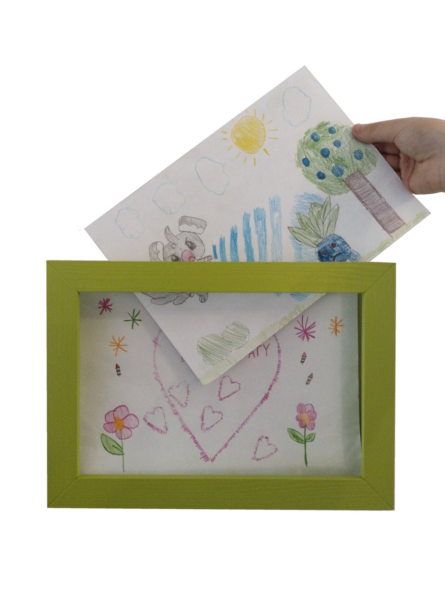 Ramka na rysunki dziecka ramki na dziecięcą sztukę ZIELONY GROSZEK ...