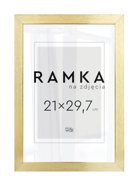 Ramka na zdjęcia A4 21x29,7 cm Złota na ścianę na zdjecia 29,7x21 cm ...