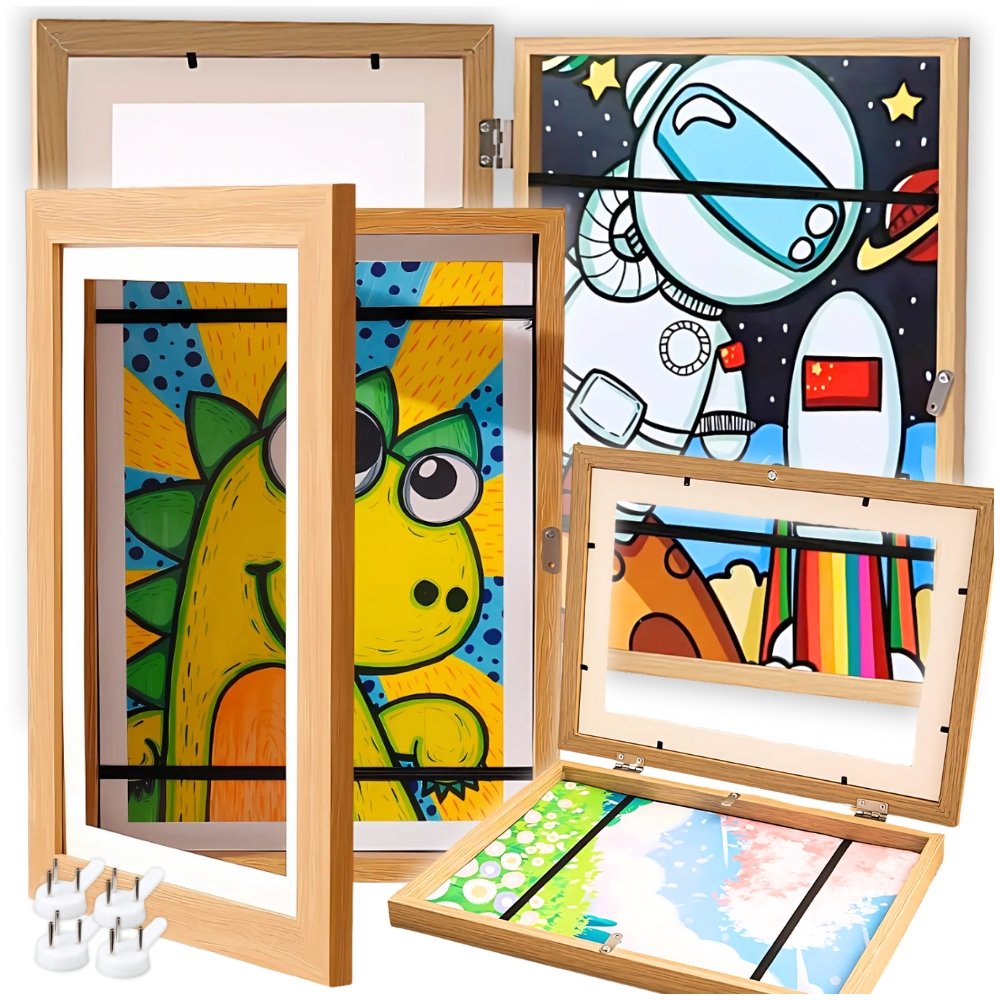 Ramka otwierana na rysunki a4 drewniana - Zolta | Sklep EMPIK.COM