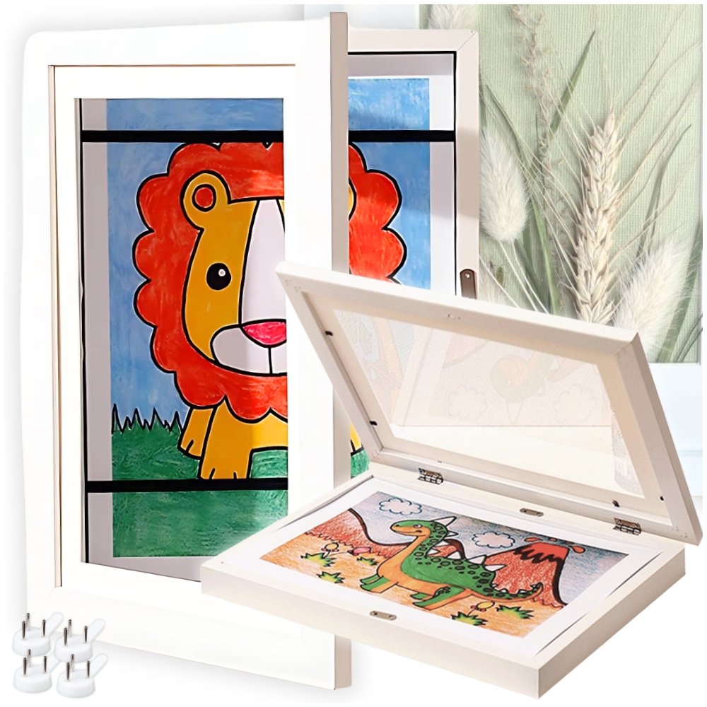 Ramka otwierana na rysunki a4 drewniana biały - Zolta | Sklep EMPIK.COM