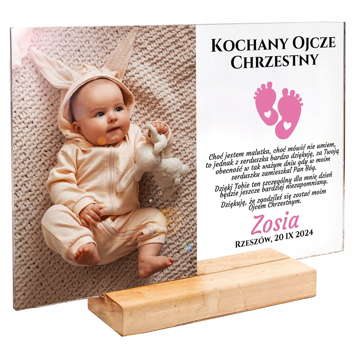 RAMKA SZKŁO PLEKSI PODZIĘKOWANIA CHRZEST ŚWIĘTY ZDJĘCIE PREZENT CHRZTU IMIE - Inna marka | Sklep ...