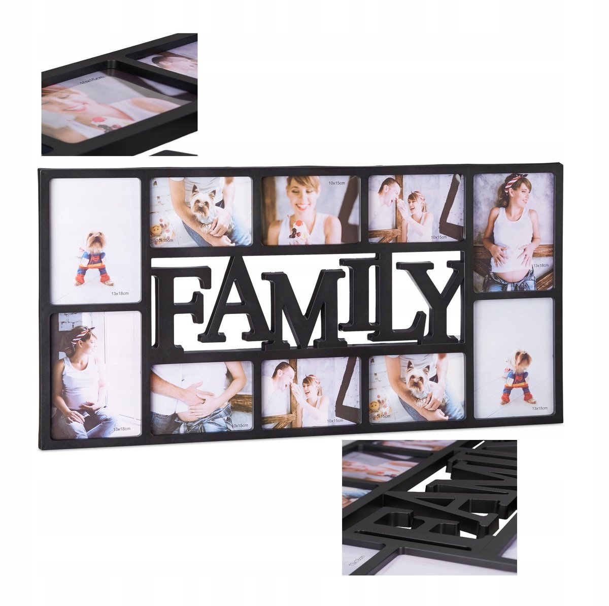 RAMKI NA ZDJĘCIA FAMILY KOLAŻ 10SZT. ŚCIENNA FOTOOBRAZ Ramka Relaxdays ...