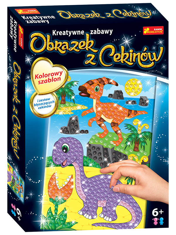 Ranok-Creative, Cekinowy Obrazek Dinozaur Parazaurolof I Diplodocus ...