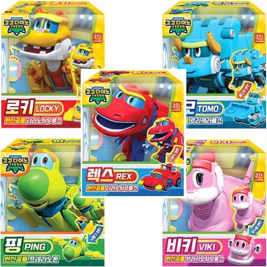 RaoNEE GOGO Dino REX TOMO Viki PING LOCKY 5-Piece Set Two-Stage ...