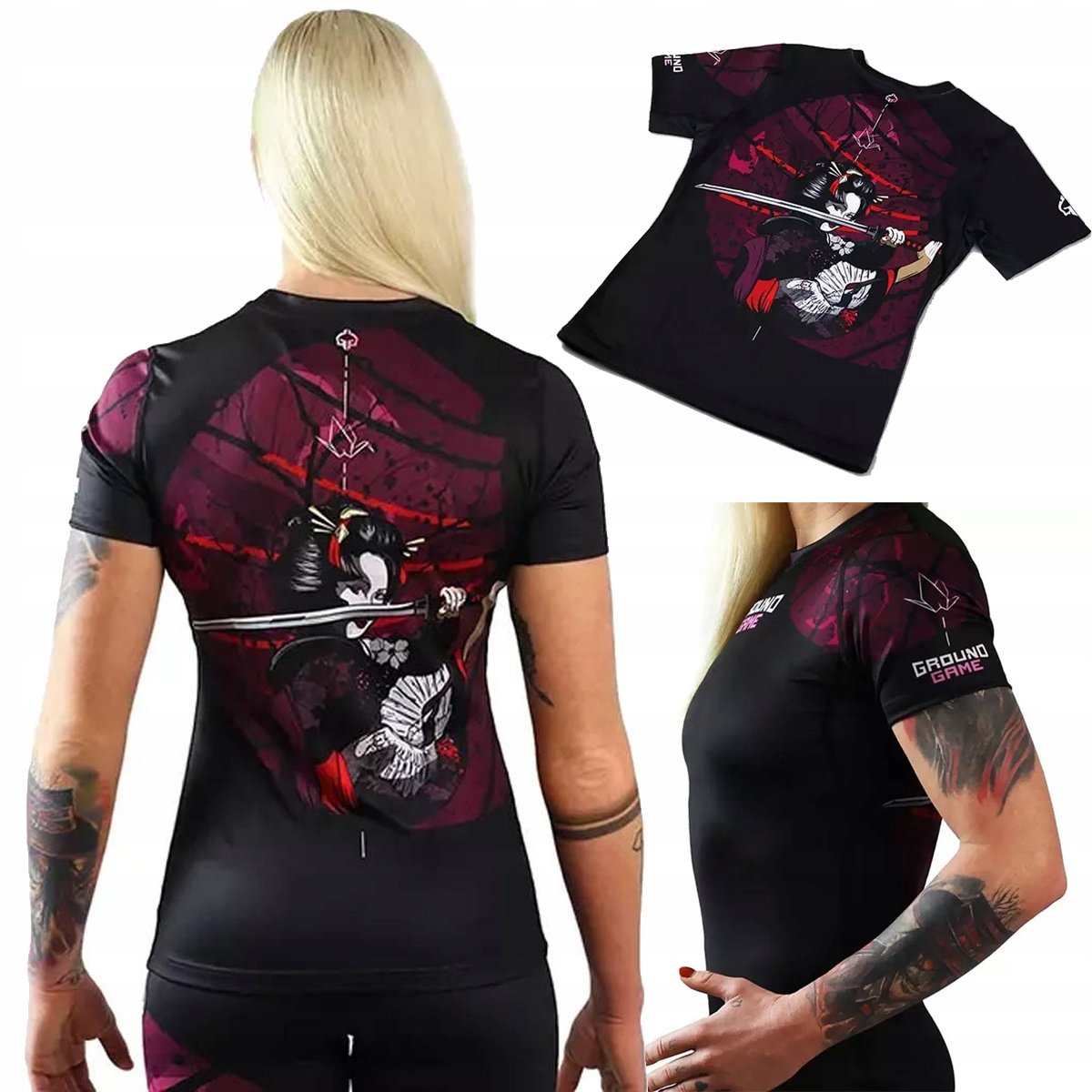 Rashguard Damski Z Krótkim Rękawem Ground Game Tsuru Warrior R. Xs ...