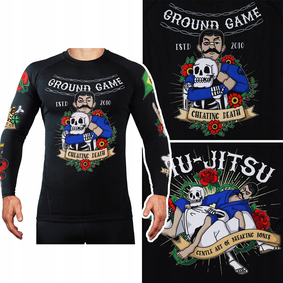 Rashguard Z Długim Rękawem Męski Ground Game Oldschool R. Xl - Ground ...