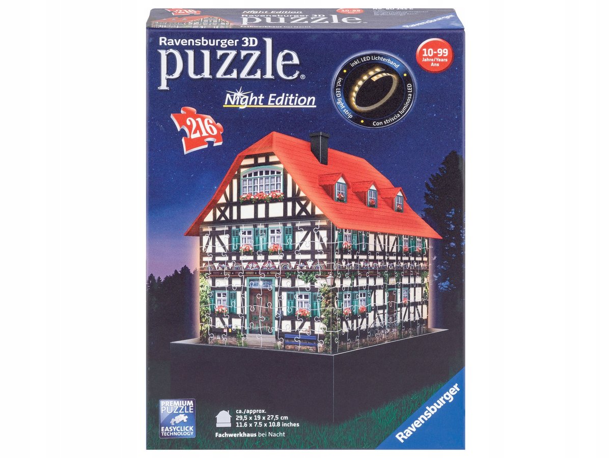 RAVENSBURGER PUZZLE 3D NIGHT DOM MUR PRUSKI LED - Ravensburger | Sklep ...