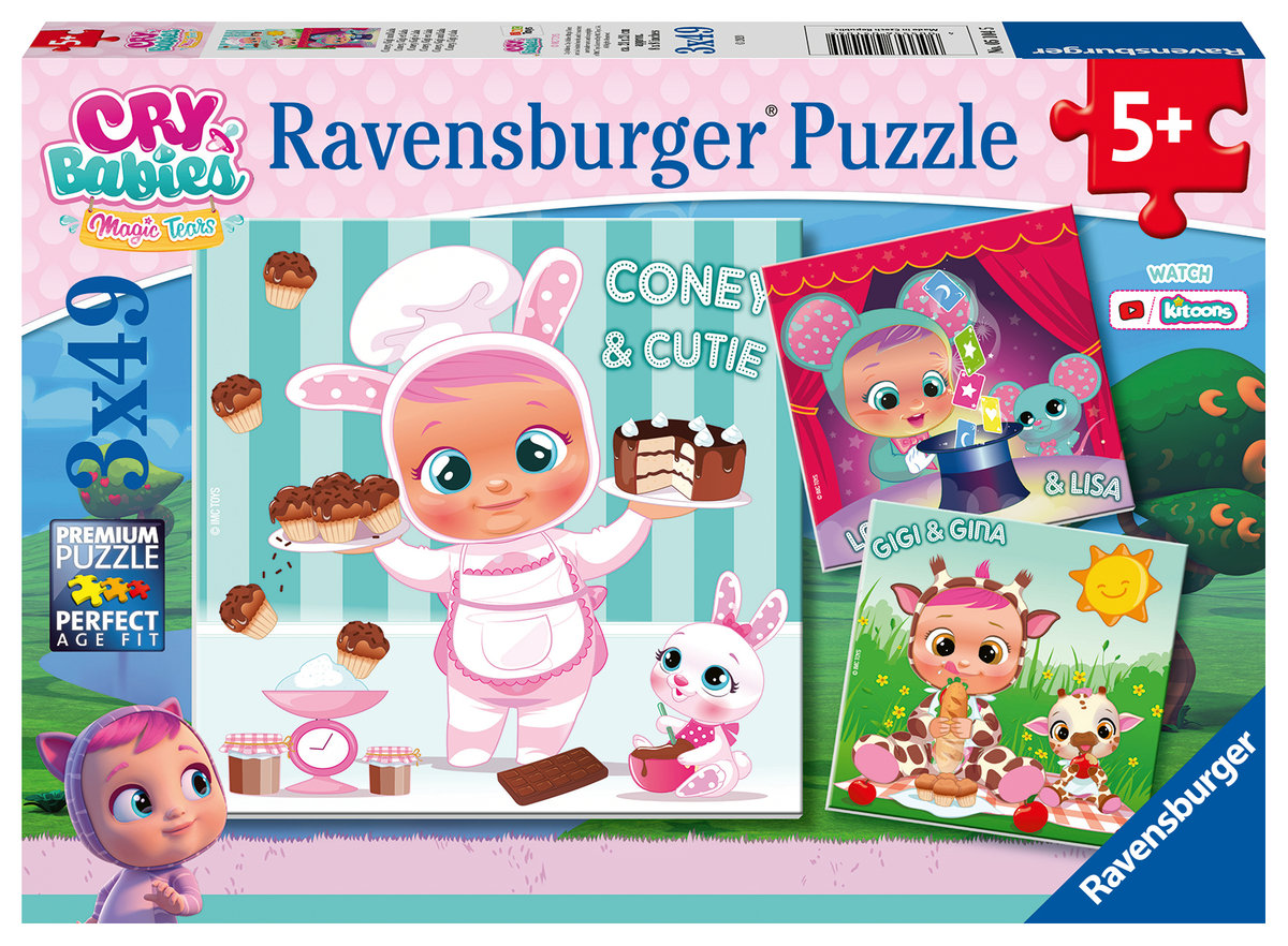 Ravensburger, puzzle, Cry Babies, 3x49 el. - Cry Babies | Sklep EMPIK.COM