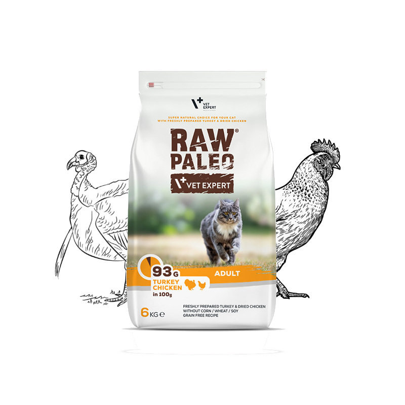 Raw Paleo Adult Cat Sucha Karma Dla Kota Indyk Z Kurczakiem 6kg - RAW ...