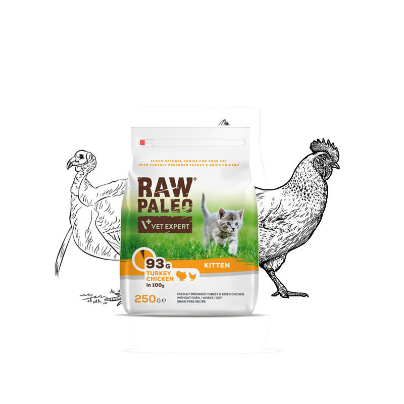Raw Paleo Kitten Sucha Karma Dla Kociąt Indyk Z Kurczakiem 250g - RAW PALEO | Sklep EMPIK.COM