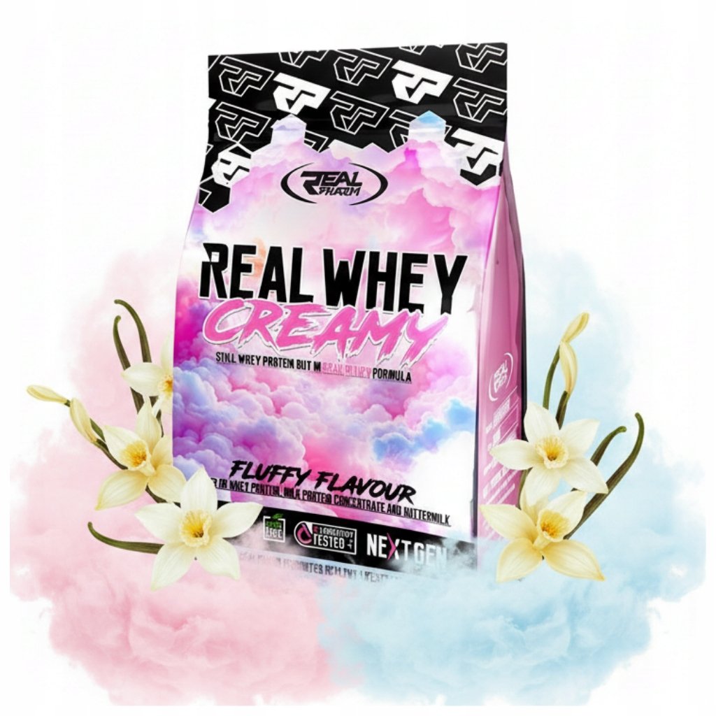 Real Pharm Whey Creamy Fluffy 700 g Vanilla Mleczne Białko z Maślanką ...