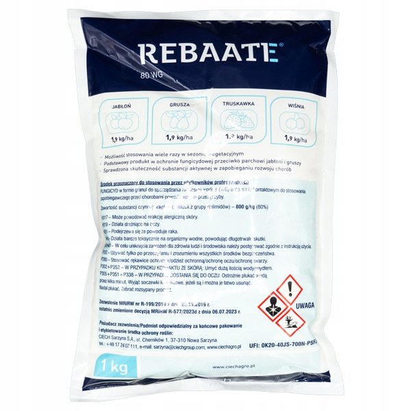 REBAATE 80WG 1KG KAPTAN GRZYBOBÓJCZY PARCH JABŁOŃ ,WIŚNIA GRUSZA ...