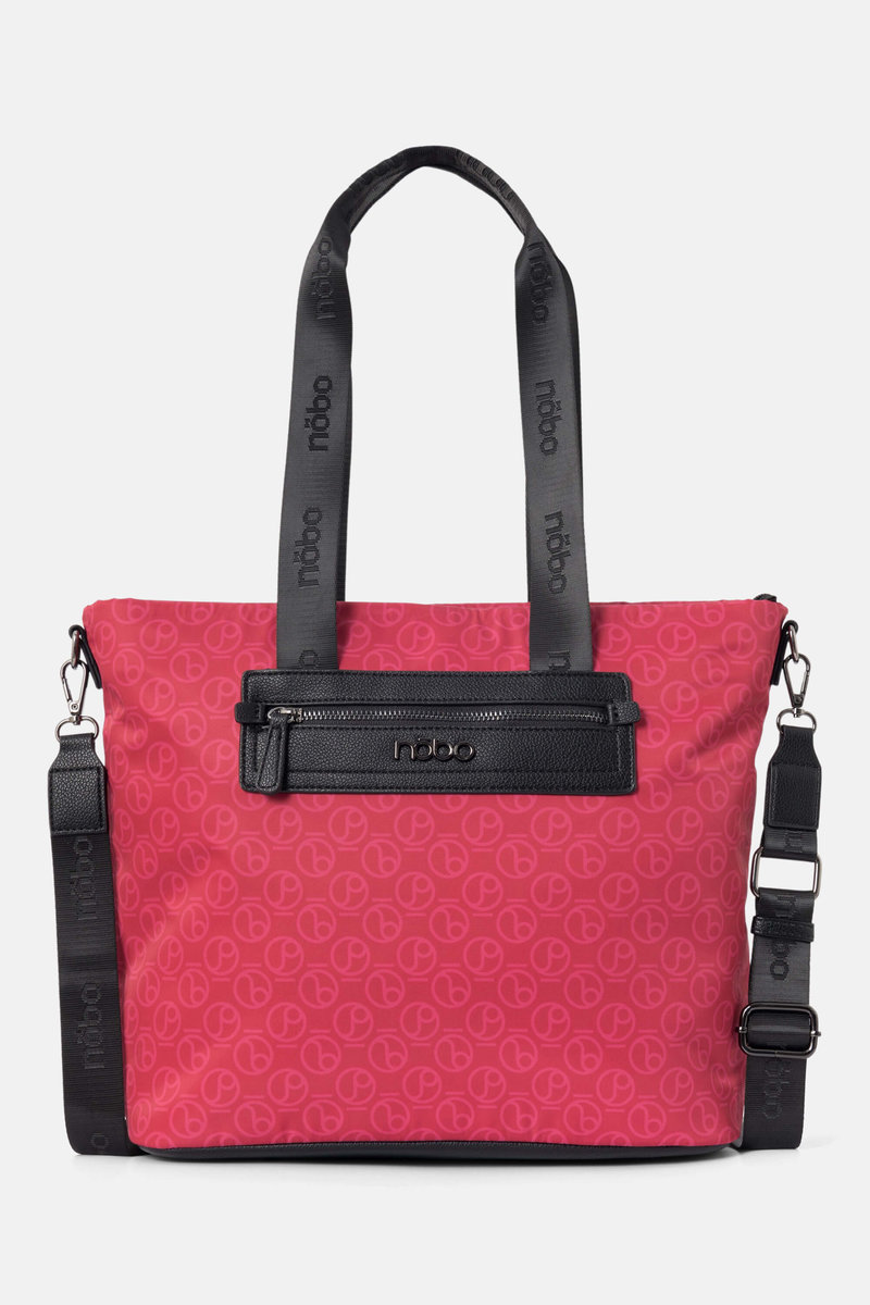 Recyklingowa Shopperka Nobo z monogramem, różowa - Nobo | Moda Sklep EMPIK.COM