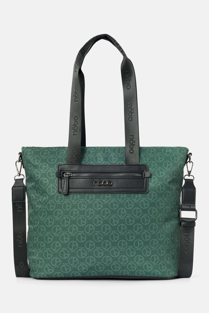 Recyklingowa Shopperka Nobo z monogramem, zielona - Nobo | Moda Sklep EMPIK.COM