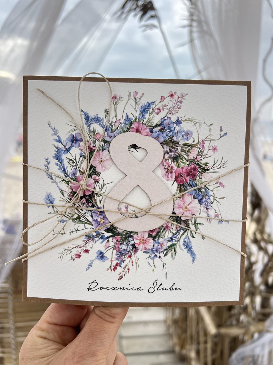 Ręcznie robiona kartka na 8 rocznicę ślubu - ósma rocznica ślubu ...