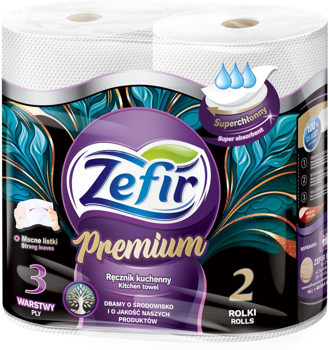 Ręcznik papierowy ZEFIR Soft Premium 3W 2szt. (40m) BIAŁY - Zefir | Sklep EMPIK.COM