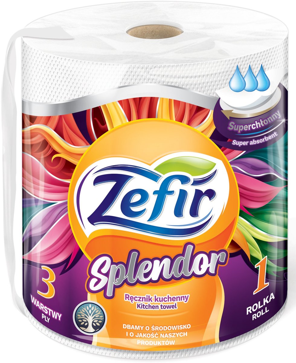 Ręcznik papierowy ZEFIR Splendor 3W 1szt. (50m) BIAŁY - Zefir | Sklep EMPIK.COM