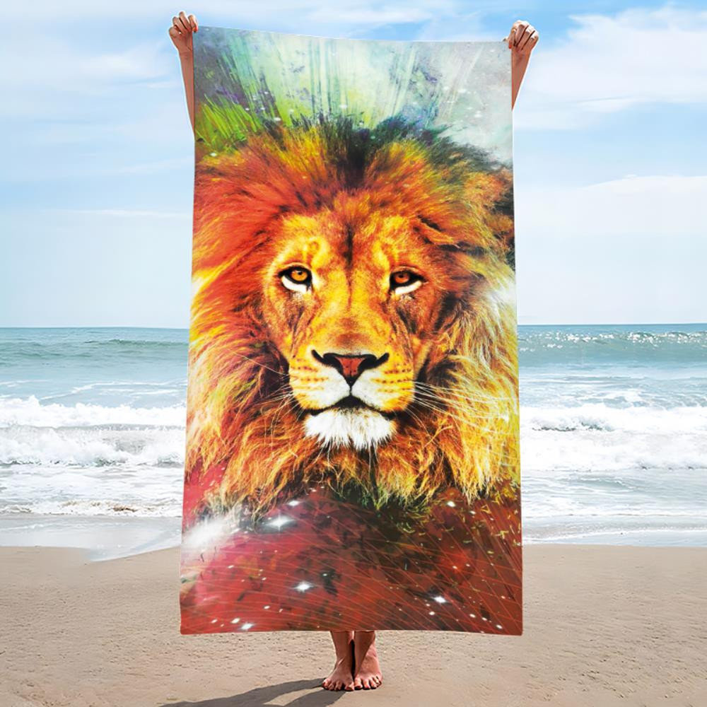Ręcznik Plażowy 150X210 Lew 100% Mikrofibra - eStilex | Sklep EMPIK.COM