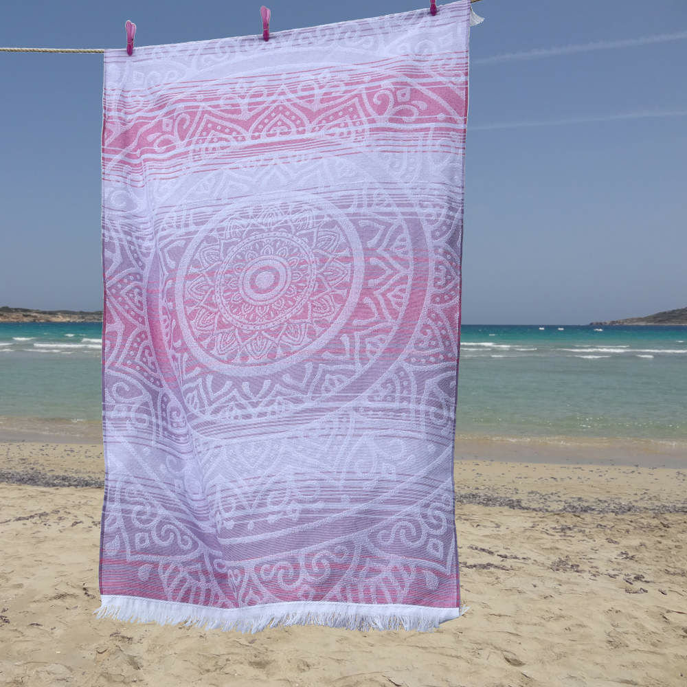 Ręcznik plażowy MANDALA KARINA lila fouta - Koce i Pledy | Sklep EMPIK.COM
