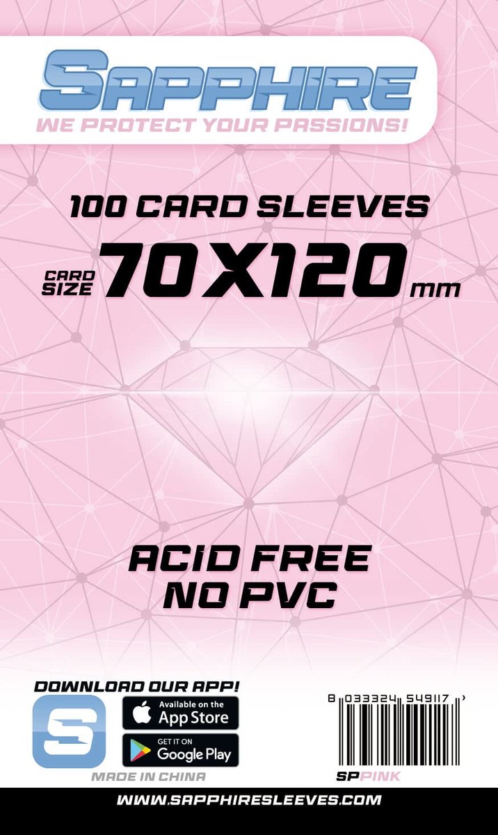 Red Glove Sapphire Card Sleeves Pink 70x120 mm - 100 szt - Glove ...