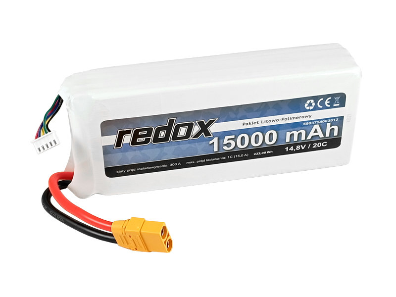 Redox 15000 mAh 14,8 20C XT90 - pakiet LiPo - Redox | Sklep EMPIK.COM