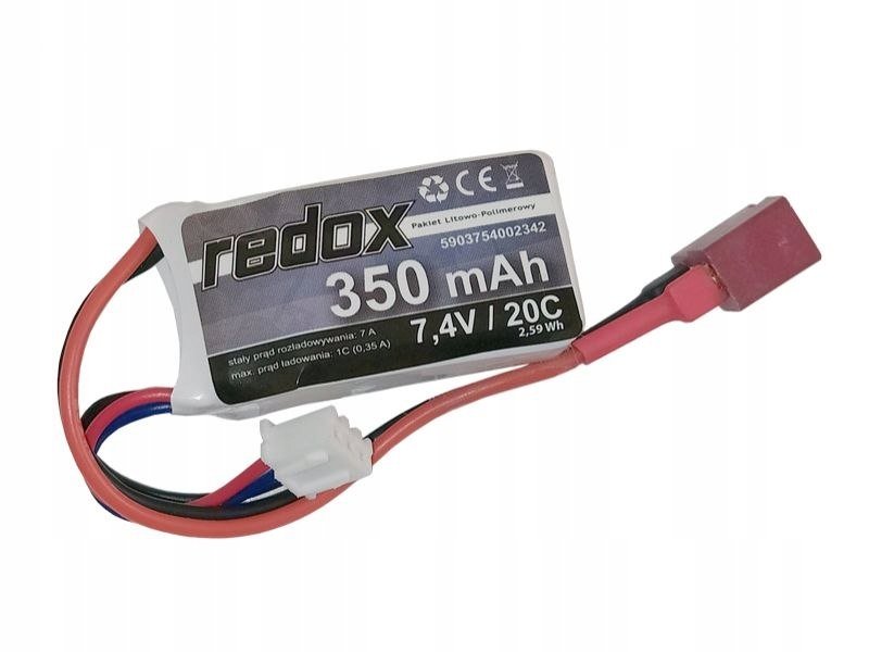 Redox 350 mAh 7,4V 20C DEAN - pakiet LiPo - Redox | Sklep EMPIK.COM