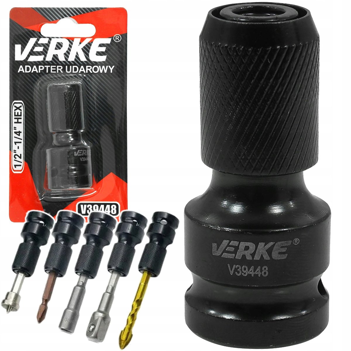 Redukcja Do Klucza Adapter Udarowy Przejściówka Z 1/2'' Na Bity 1/4'' Hex - Verke | Sklep EMPIK.COM