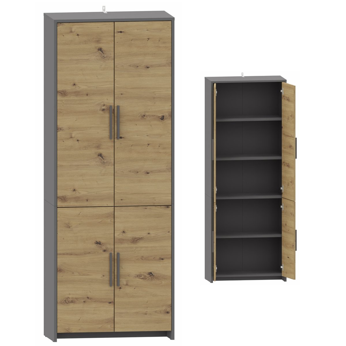 Regał ALTIVO REG 70 4D artisan-antracyt zamknięty szafa ubrania segregatory - MATKAM | Sklep ...