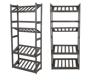 Regał Drewniany Na Skrzynki Lsr 4 Półki Na Skrzynie Szary, Półki Na Skrzynki 4 Szt Drewno ...