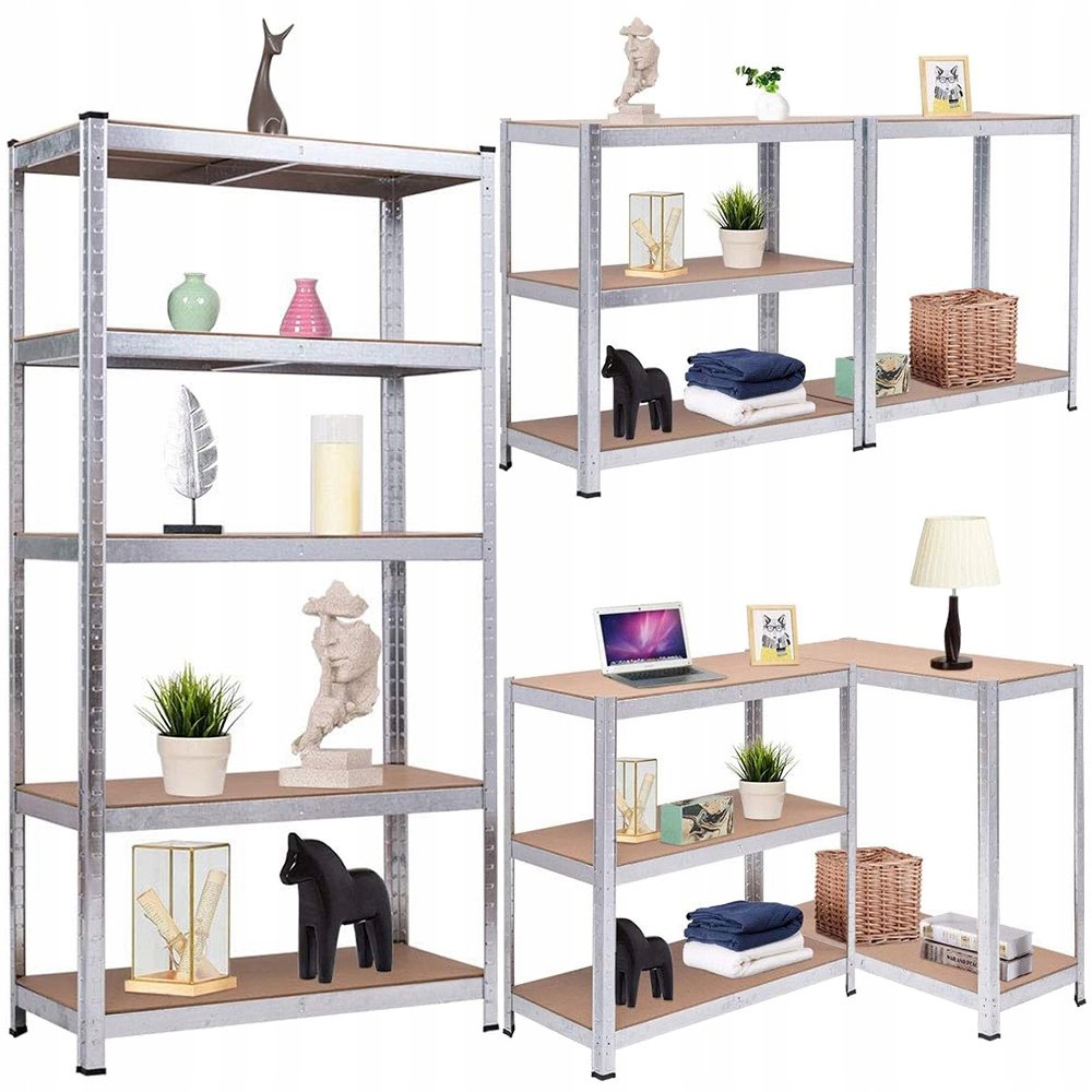 Regał magazynowy metalowy STAZER 150 x 75 x 30 cm max 150 kg na półkę ...