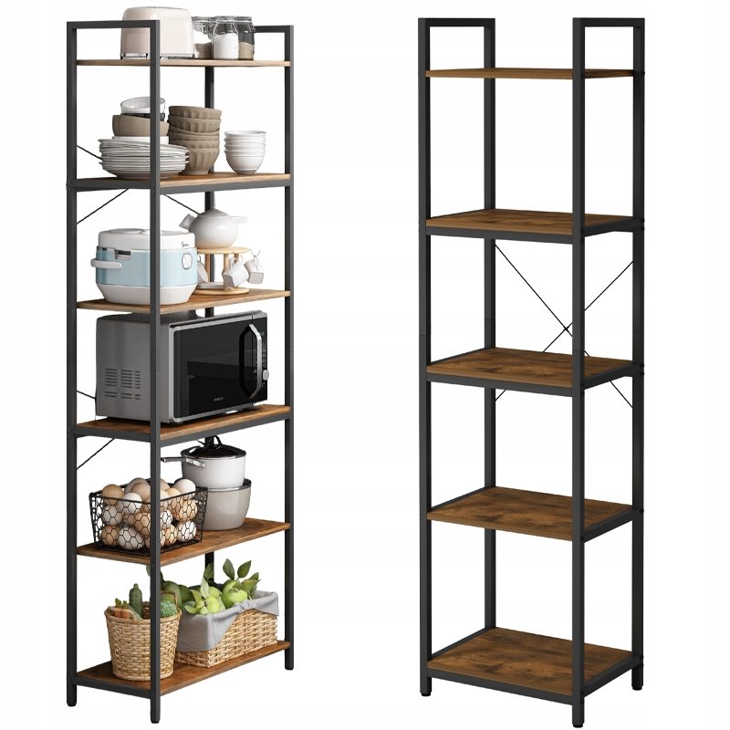 REGAŁ NA KSIĄŻKI DRABINKA WYSOKI SZAFKA LOFT METALOWA INDUSTRIALNY 154 CM - FODYM | Sklep EMPIK.COM