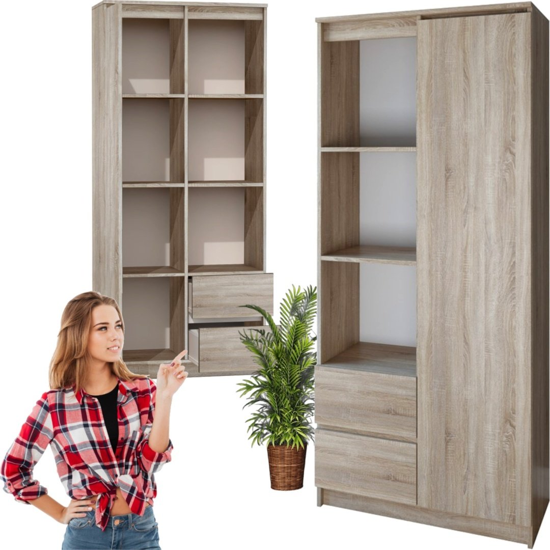 Regał Na Książki Segregatory Półka x7 Biurowy Do Salonu Ben 80 Dąb Sonoma - Inna marka | Sklep ...