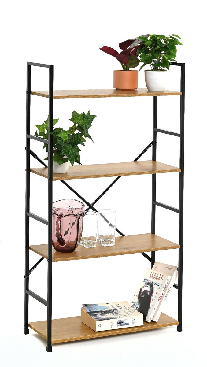 Regał półka loft melamina stelaż czarny 4 półki - OTE Design | Sklep ...
