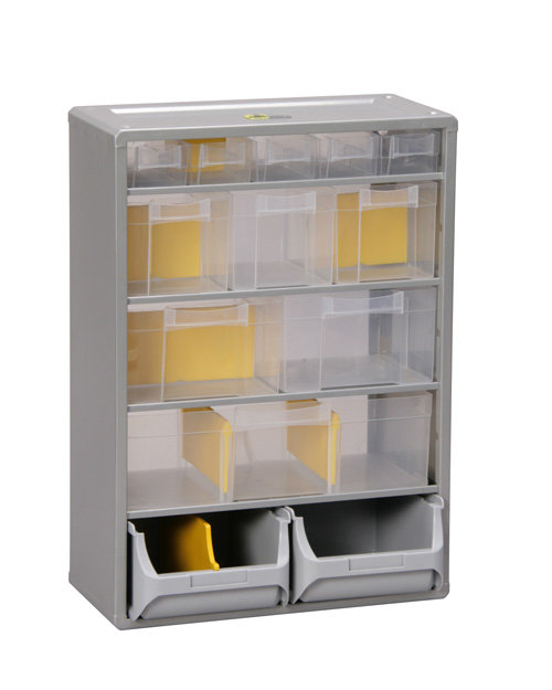 Regalik szufladkowy metalowy 13 szuflad - 300x155x420 mm - Allit AG ...