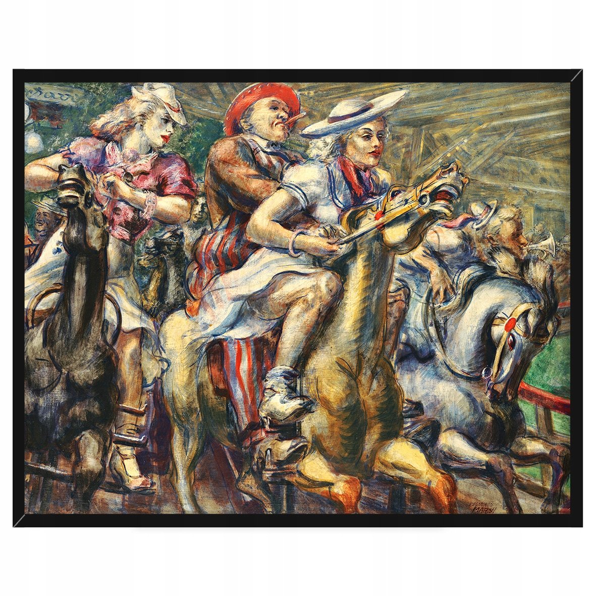 Reginald Marsh Drewniane konie 40x50 - Inna marka | Sklep EMPIK.COM