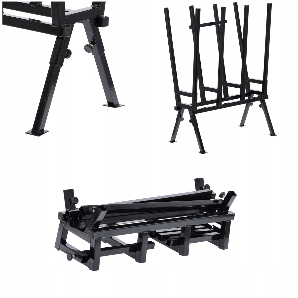 Regulowana Kobyłka Stojak Kozioł Do Cięcia Drewna 81x37x103 CM CZARNY ...