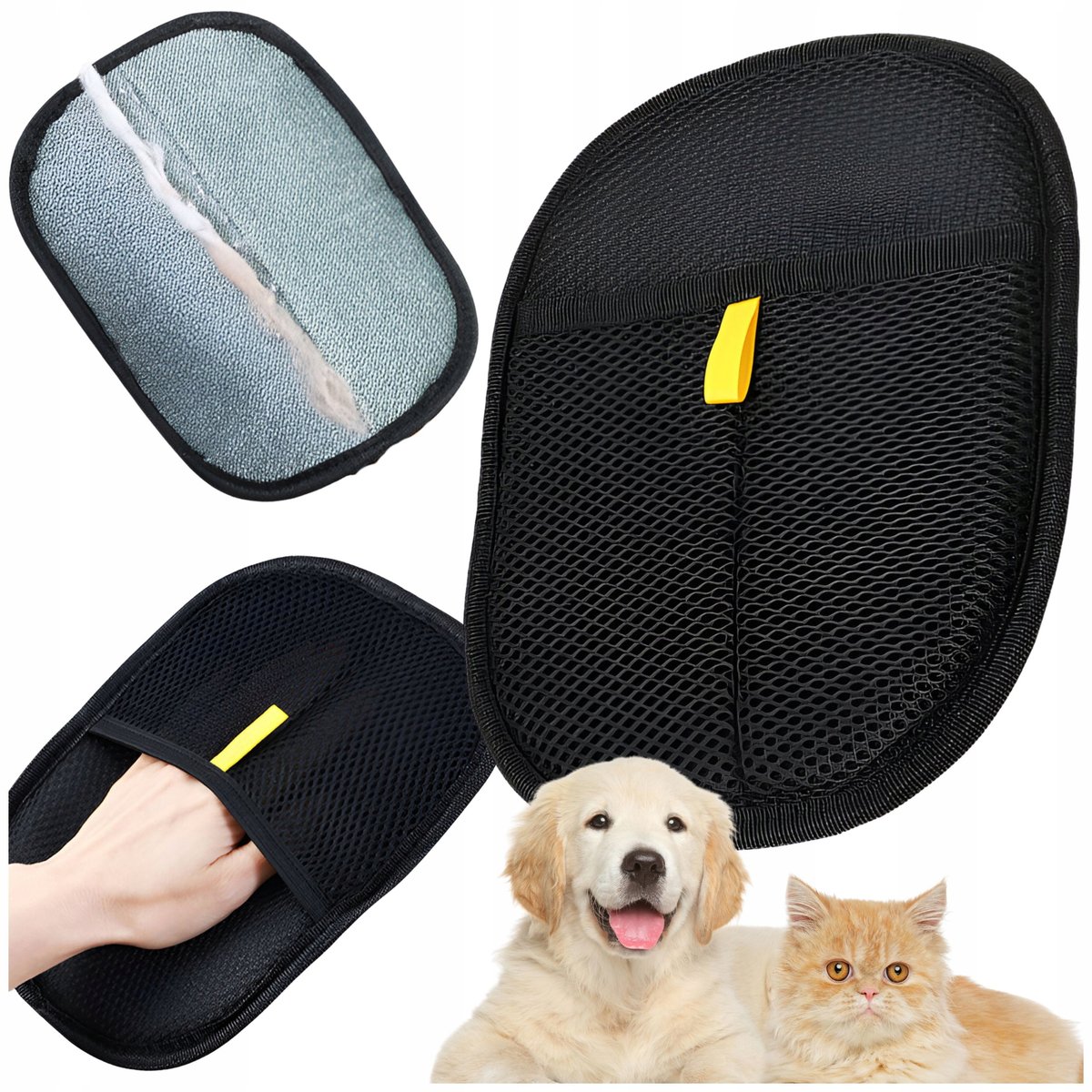 RĘKAWICA DO USUWANIA ZBIERANIA SIERŚCI ZWIERZĄT PSA KOTA Z KANAPY UBRAŃ ...