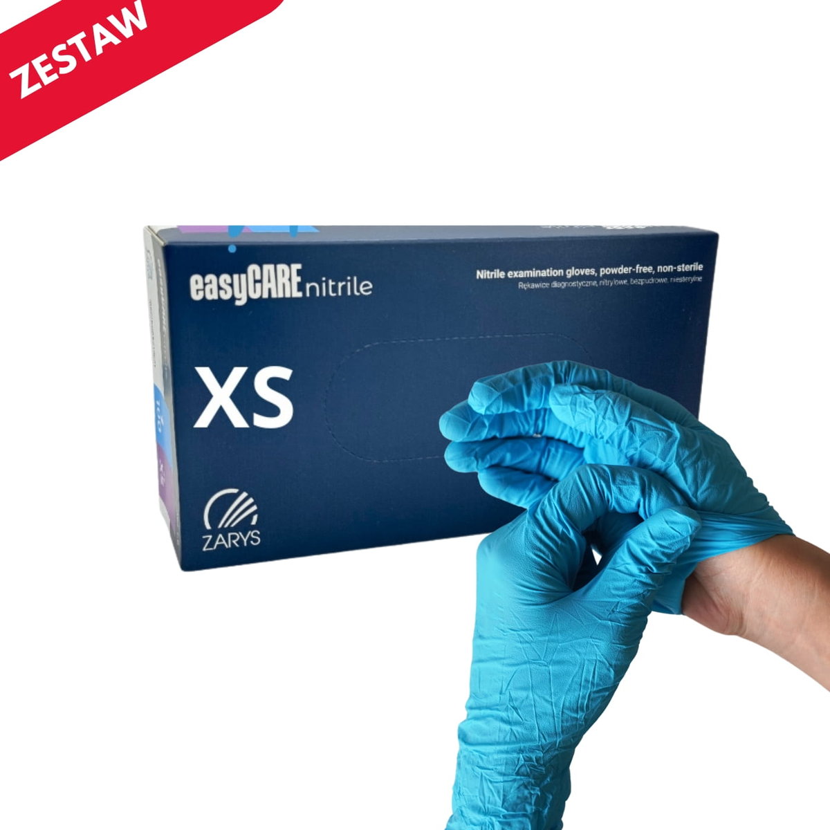 Rękawice Nitrylowe Zarys Niebieskie Xs - Zestaw 500 Szt. (5 Op.) - easyCARE nitrile | Sklep ...