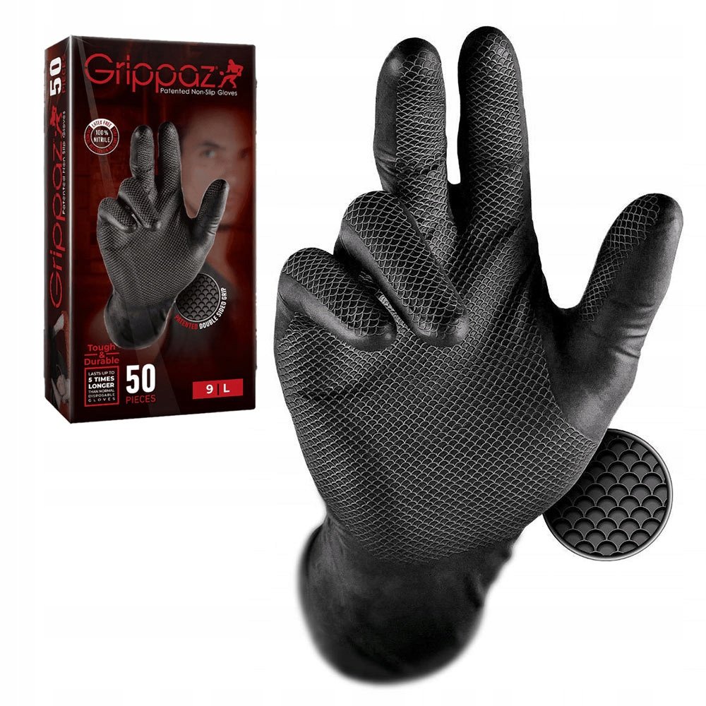 Rękawiczki Nitrylowe Grippaz 246 Black (50 sztuk) - Grippaz | Sklep ...
