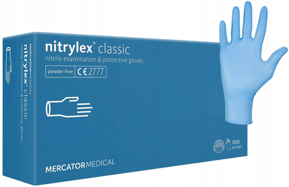 Rękawiczki Nitrylowe Jednorazowe Niebieskie Mercator Medical 100szt R. M | Sklep EMPIK.COM