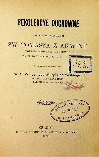 Rekolekcye Duchowne 1898 r. - Opracowanie zbiorowe | Książka w Empik