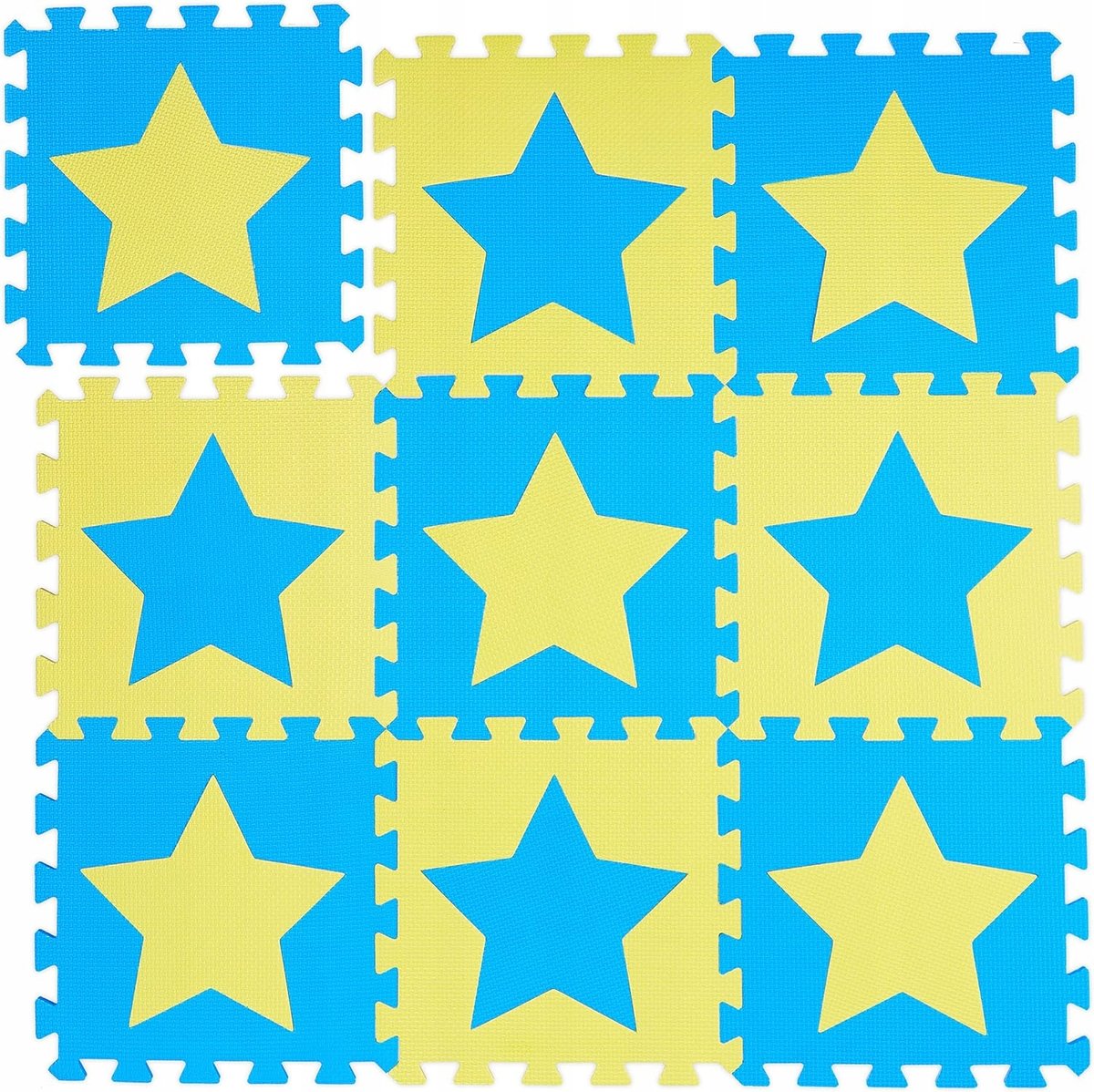 Relaxdays Mata do puzzli w gwiazdki, zestaw 9 sztuk 90x90 cm PIANKA EVA ...