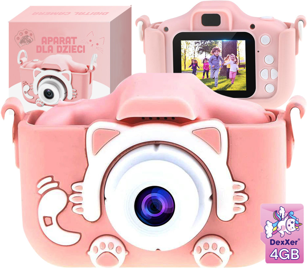Renew Force Aparat cyfrowy dla dzieci KOT KOTEK kamera gry FULL HD ...