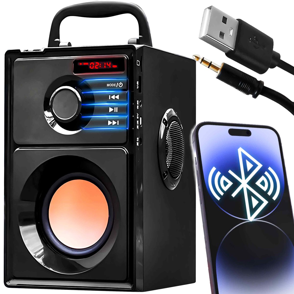 RENEW FORCE Bezprzewodowy Głośnik Bluetooth USB SD AUX Radio FM Na ...