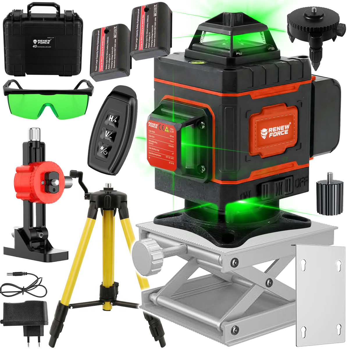 RENEW FORCE LASER KRZYŻOWY 360 STOPNI 16 LINII POZIOMICA LASEROWA ...