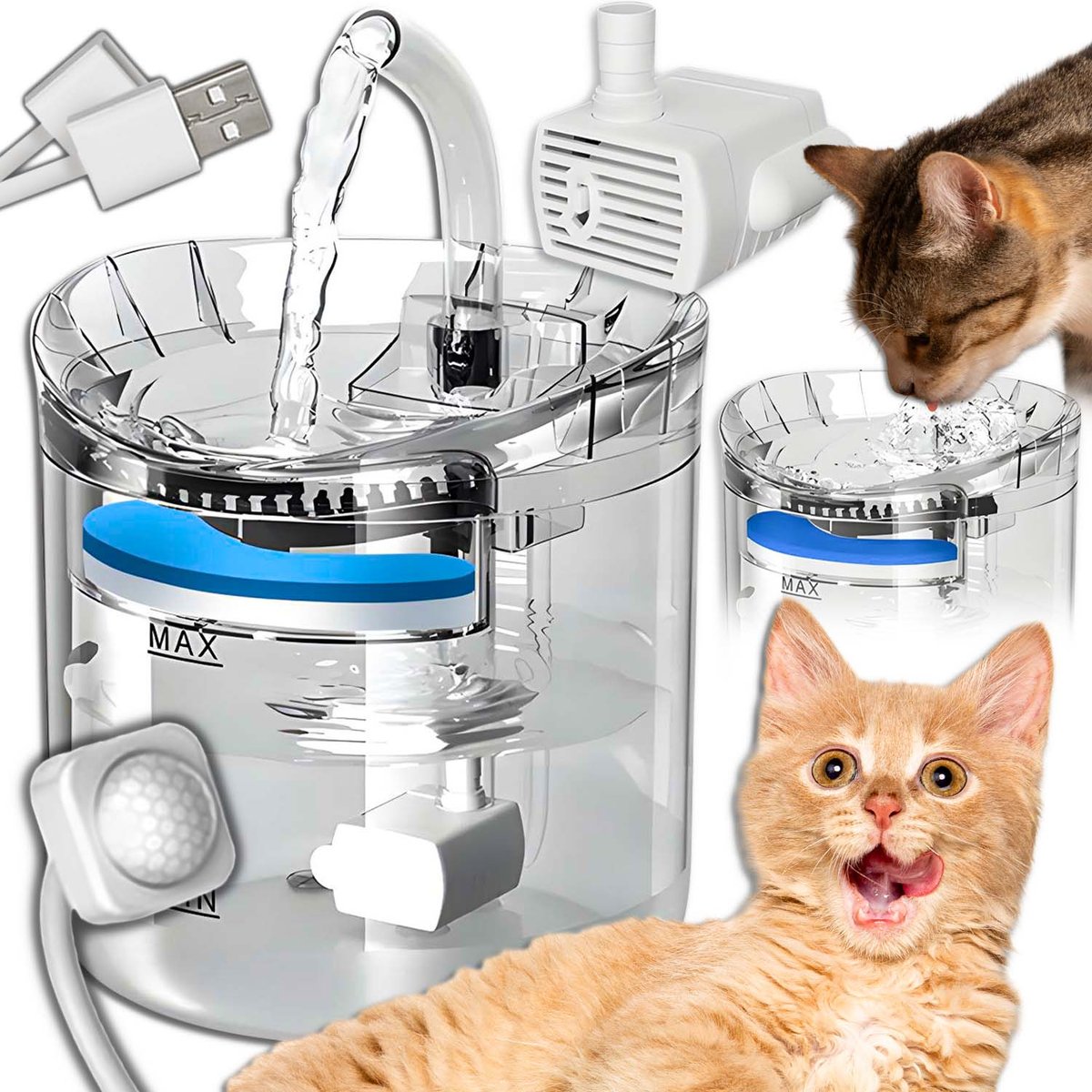 Renew Force Poidełko Automatyczne Fontanna Wodna dla Psa Kot Miska ...