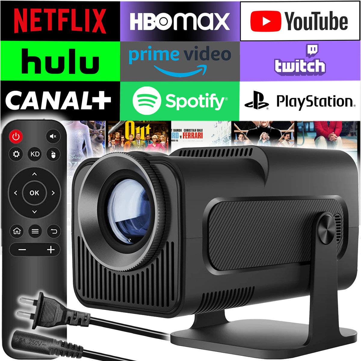 RENEW FORCE Projektor rzutnik android tv wifi full hd przenośny smart ...