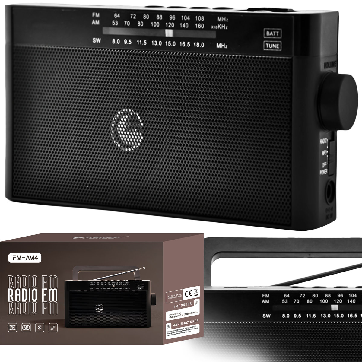 RENEW FORCE RADIO KUCHENNE NA AKUMULATOR PRZNOŚNE BLUETOOTH USB FM ...